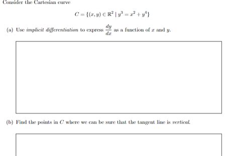 Solved Consider The Cartesian Curve C X Y R Y X Y Chegg