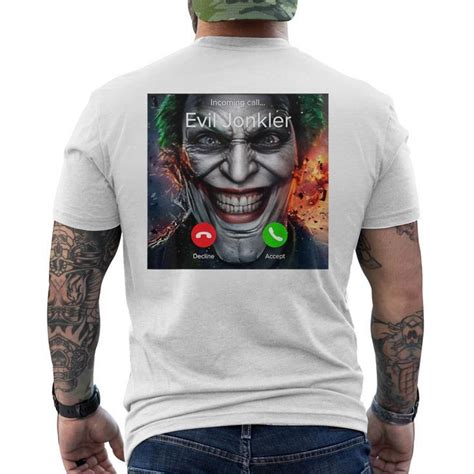 Humor Horror Incoming Call From Evil Jonkler Halloween Mens T Shirt Back Print Mazezy