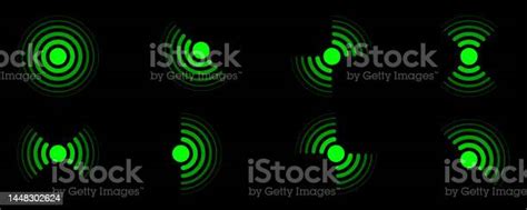 검은 배경에 녹색 레이더 세트입니다 대상 검색 군용 디스플레이 또는 화면 신호 감지 대상 의료용 스캔에 대한 스톡 벡터 아트 및 기타 이미지 Istock