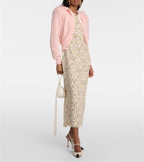 Embellished Mohair Blend Cardigan In Pink Alessandra Rich Mytheresa
