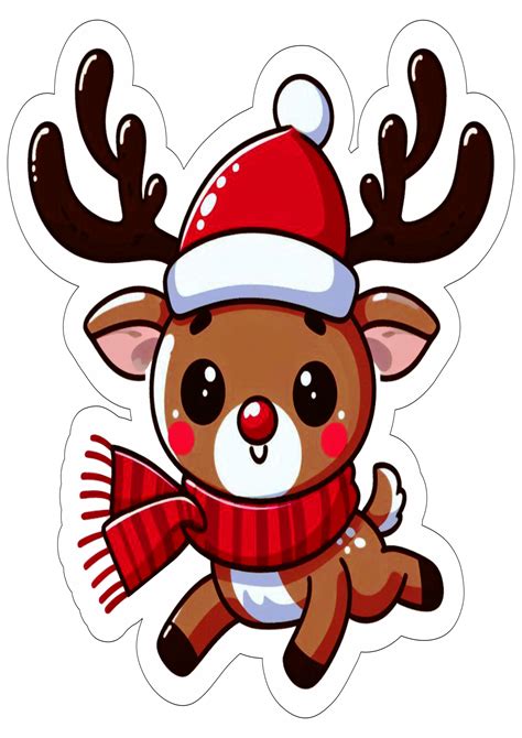 Imagens Fofinhas De Natal Rena Desenho Simples Infantil Com Contorno