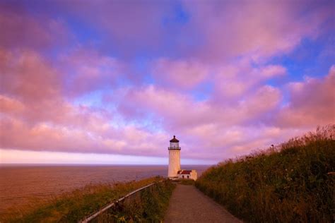 Sunrise Adds Beauty To The North Head Light Ilwaco Washington United