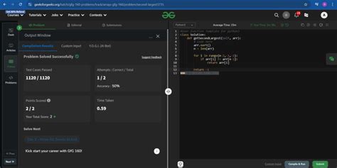 Dsachallenge Codingjourney Geeksforgeeks Stayconsistent