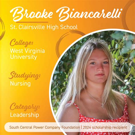 Biancarelli Brooke Scholarship 2024 Leadership South Central Power Co