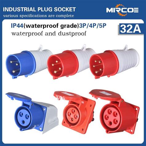Electrical Industrial Plug And Socket 16a 32a 3p 4p 5p Ip44 Waterproof Plug And Socket Shopee