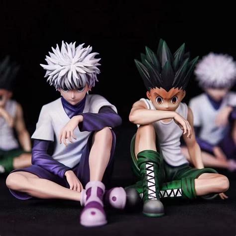 Anime Hunter X Hunter Killua Zoldyck Gon Freecss Sitting Posture Figures Statue Shopee Philippines