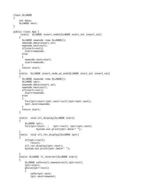 Singly Link List Pdf