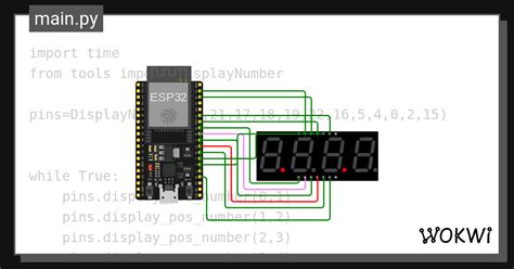 四位七段数码管动态扫描 Wokwi ESP32 STM32 Arduino Simulator