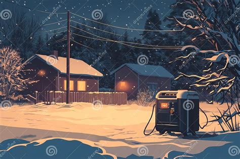 Portable Generator Power Output Details Stock Illustration