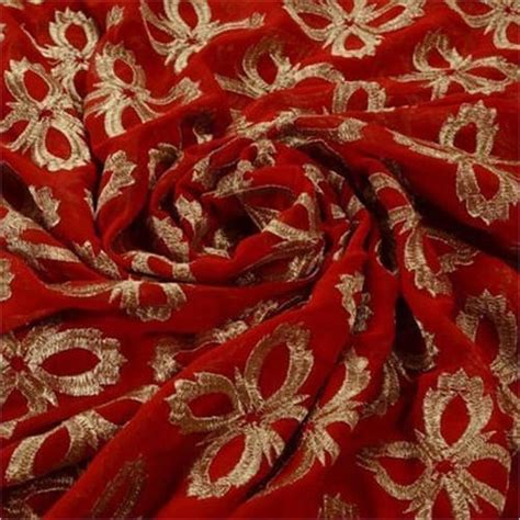 Red Smooth Texture Embroidery Fabric At Best Price In Bengaluru