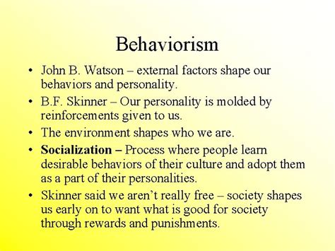 Learning Approach To Personality Behaviorism John B Watson