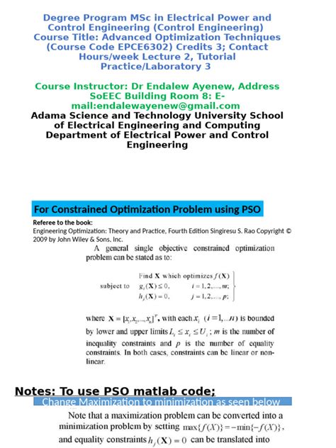 Lecture 4 Simulated Annealing Optimization Endalew Pdf Mathematical Optimization