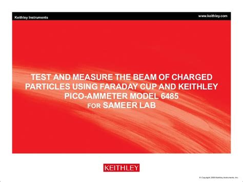 Faraday Cup And Pico Ammeter Measurement
