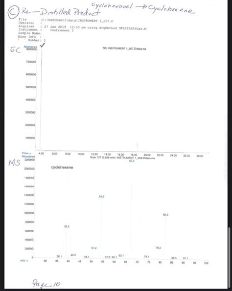 solved given the accompanying gc ms data pgs 8 10 26 is
