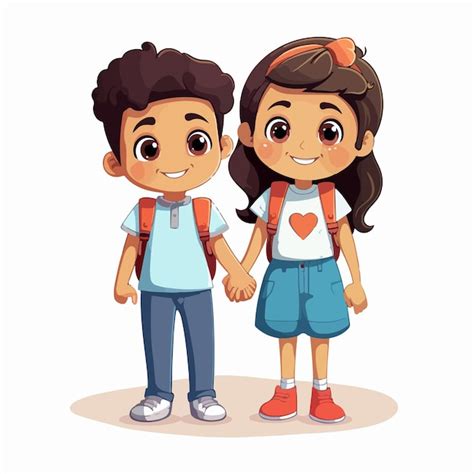 Joyful Young Siblings Standing Together In Unity Premium Ai Generated