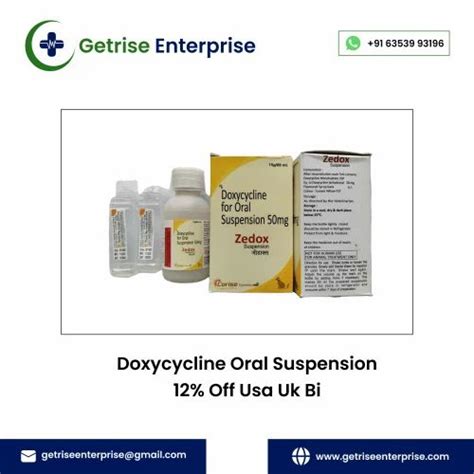 Doxycycline Oral Suspension 12 Off Strength 200mg Packaging Size 1x10 At Rs 125 Box In Surat