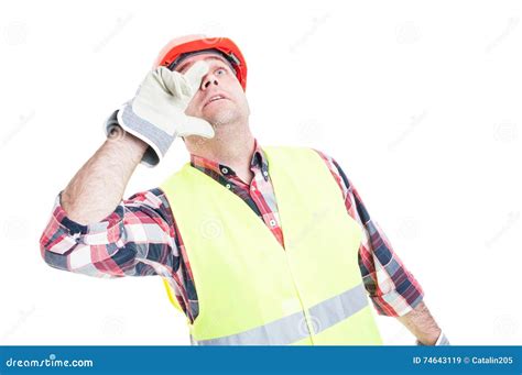 Young Engineer Screaming Out Loud Stock Image Image Of Hardhat