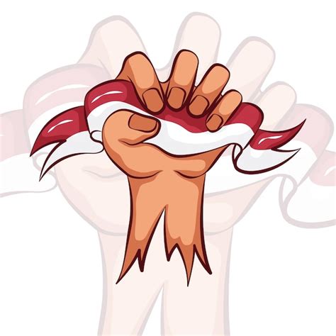 Premium Vector Human Hand Holding Indonesian Flag