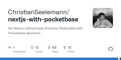 Github Christianseelemannnextjs With Pocketbase My Nextjs Without
