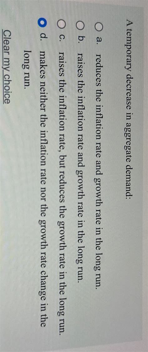 Solved A Temporary Decrease In Aggregate Demanda ﻿reduces