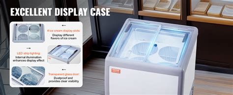 Vevor Commercial Ice Cream Display Case 56 Cuft Chest Freezer