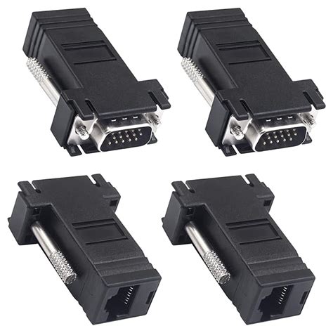 Buy Poyiccot VGA Extender Over Ethernet Adapter Pcs VGA To RJ Adapter VGA Pin Male To