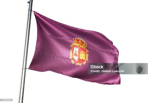 흰색 배경에 고립 된 스페인의 부르고 스 주 깃발을 흔들며 0명에 대한 스톡 사진 및 기타 이미지 0명 공단 공휴일 Istock
