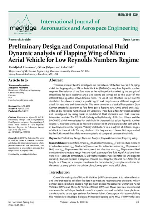 Pdf Preliminary Design And Computational Fluid Dynamic Analysis Of