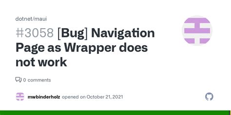 Bug Navigation Page As Wrapper Does Not Work Issue 3058 Dotnet