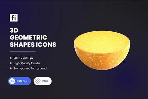 Premium Psd 3d Geometry Shapes Hemisphere