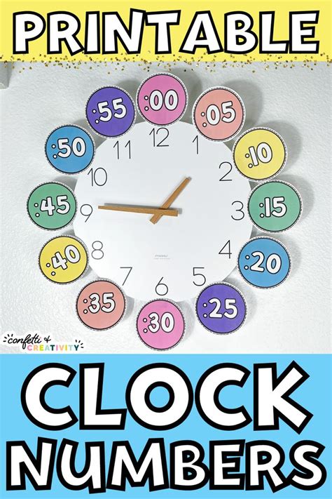 Bright And Simple Clock Labels Confetti And Creativity Clock Labels Classroom Labels Clock