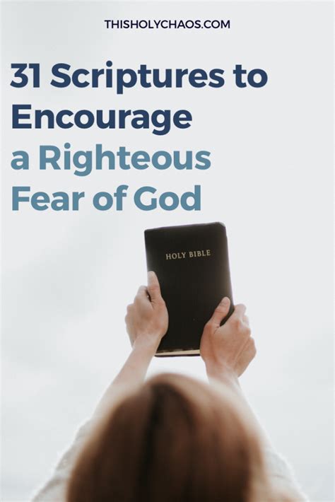 31 Scriptures To Encourage Righteous Fear Of God