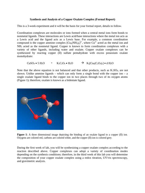 Copper Oxalate Pdf