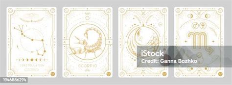 점성술 전갈 자리 조디악 사인 특성을 가진 현대 마술 요술 카드의 세트 벡터 일러스트 레이 션 갈고리 발톱에 대한 스톡 벡터 아트 및 기타 이미지 Istock