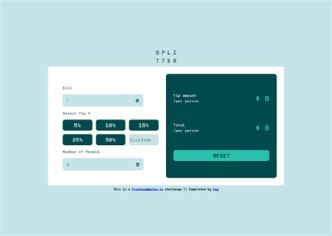 Tip Calculator App Html Css React Coding Challenge Solution