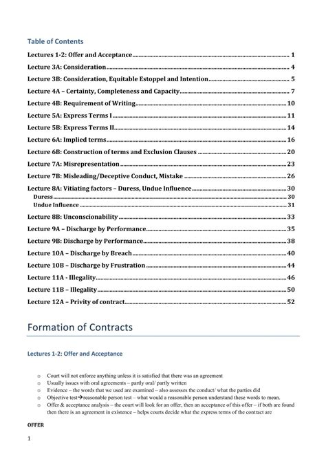 Contracts Exam Revision Notes Laws1200 Contracts Mq Thinkswap