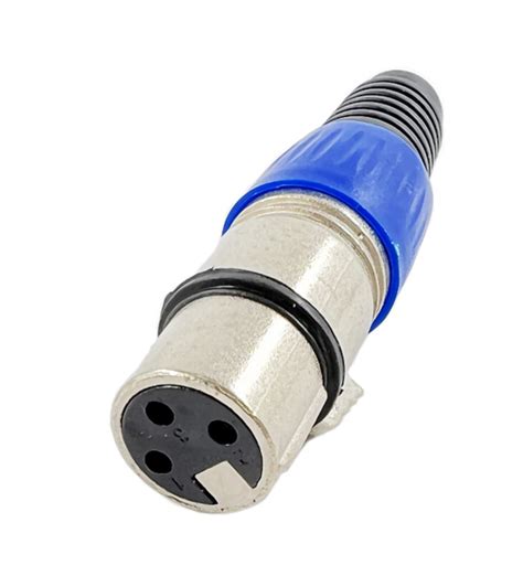 Разъем Xlr 3p гнездо металл цанга на кабель синий купить с доставкой по выгодным ценам в