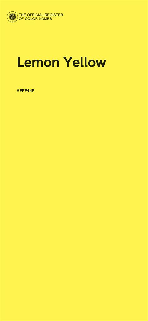Lemon Yellow Color Fff44f The Official Register Of Color Names