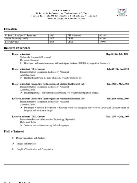 Pulkit Goyal Cv Pdf Professor Computing