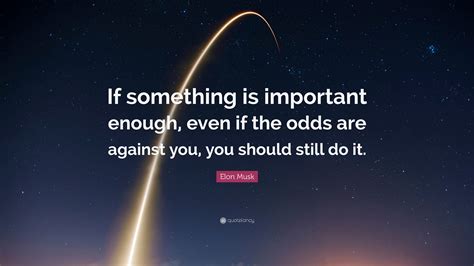 Elon Musk Quote “if Something Is Important Enough Even If The Odds Are Against You You Should