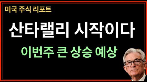 산타랠리 시작 이번주 이렇게 된다 테슬라 아이온큐 팔란티어 엔비디아 미국주식 비트코인 Youtube