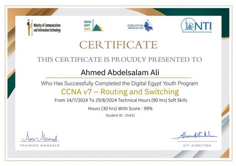 Ahmed Abdelsalam On Linkedin Nti Nti Ntra Ccna Networking