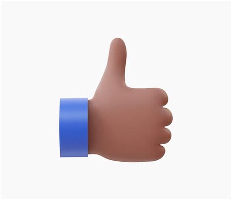 3d 현실적인 엄지손가락 벡터 일러스트 레이 션 프리미엄 벡터