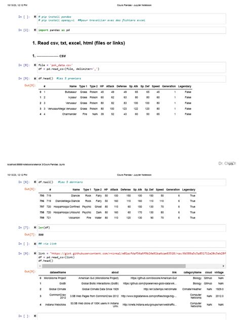 Cours Pandas Jupyter Notebook Pdf Sports Teams Sports Leagues