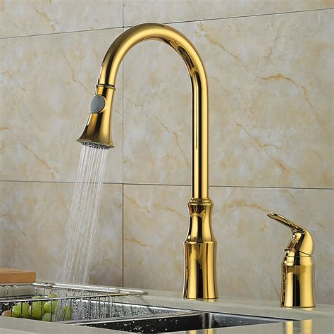 Modern Brass Single Handle Kitchen Faucet Save 30 At Welqueen