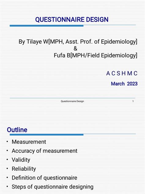 Questionnaire Design Pdf Validity Statistics Accuracy And Precision