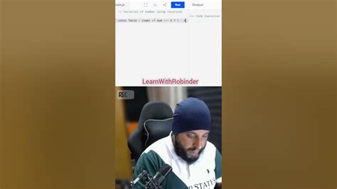 Factorial Of Number Recursion Javascript Shorts Shortsvideo