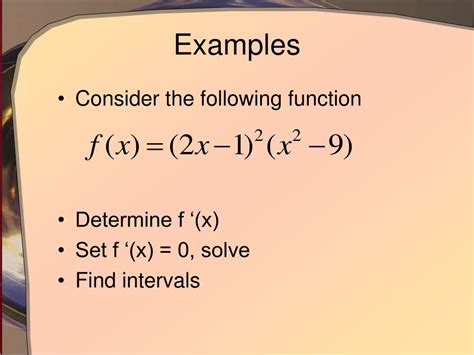 Ppt Increasing And Decreasing Functions And 1 St Derivative Test