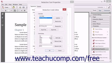 redaction properties adobe acrobat xi training tutorial course youtube