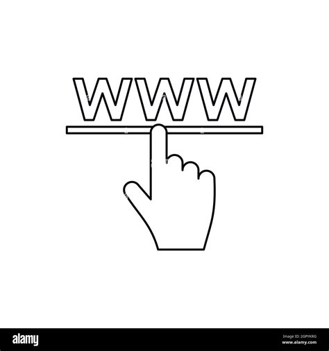 Hand Cursor Icon In Outline Style Stock Vector Image Art Alamy